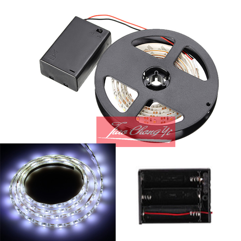 Battery Powered LED Strip Light 3528 SMD Tape with Battery Box white ...