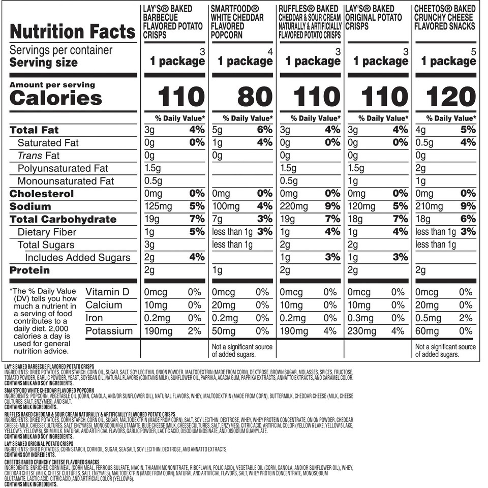 Frito-Lay Baked and Popped Mix Variety Pack, 18 Count NEW Free Shipping ...