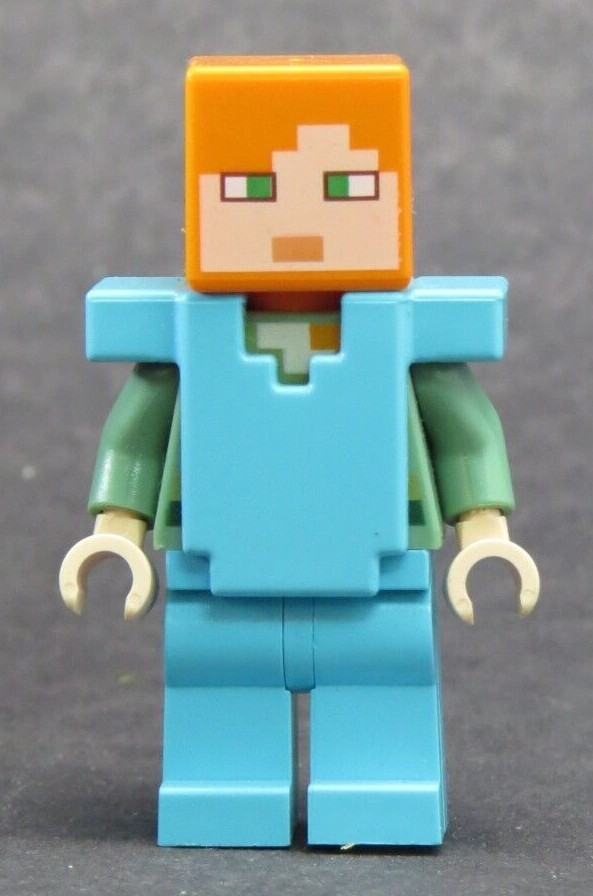 LEGO Minecraft Minifigures Alex Steve Zombie Piglin Creepers Villager ...