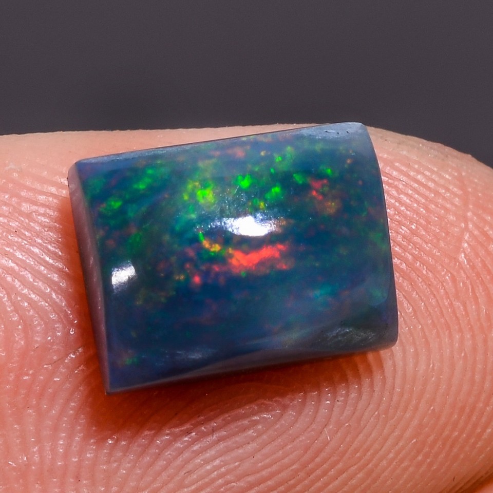 (06X08X04 MM) 2.10 Carat. NATURAL BLACK ETHIOPIAN OPAL OCTAGON SHAPE ...