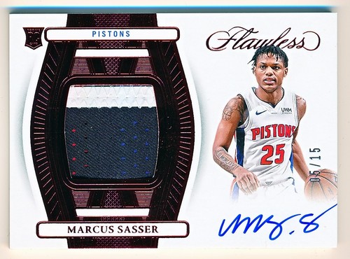2023-24 Flawless Marcus Sasser Patch Autographs Ruby Auto Rc #FPA-SAS (05/15) | eBay