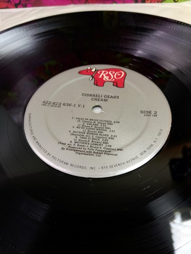 Vintage Cream Disraeli Gears & Fresh Cream 12" Vinyl LP Lot 1977 RSO RS ...