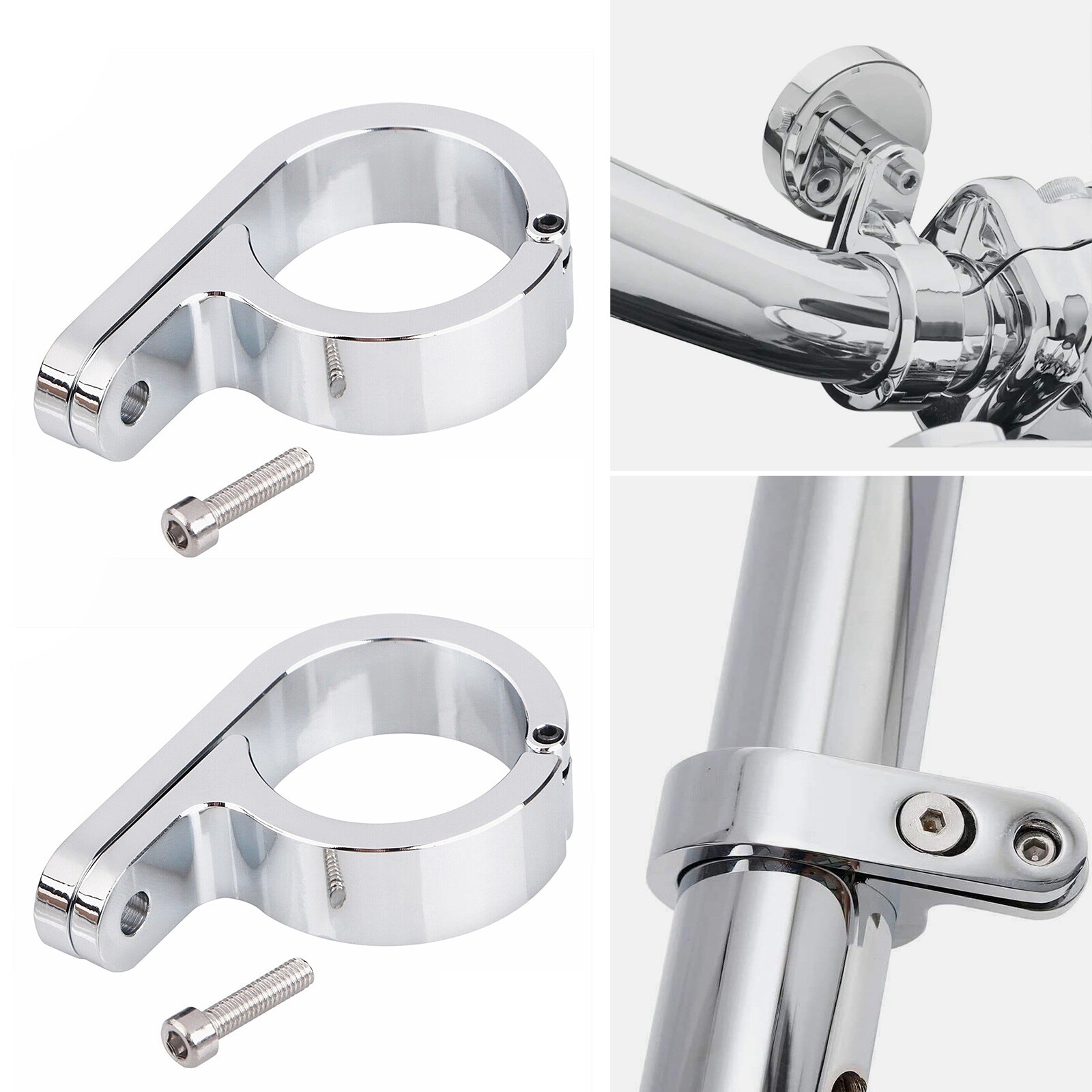 1.25" Chrome Motorcycle Handlebar Mount Clamp For Harley Touring Dyna ...