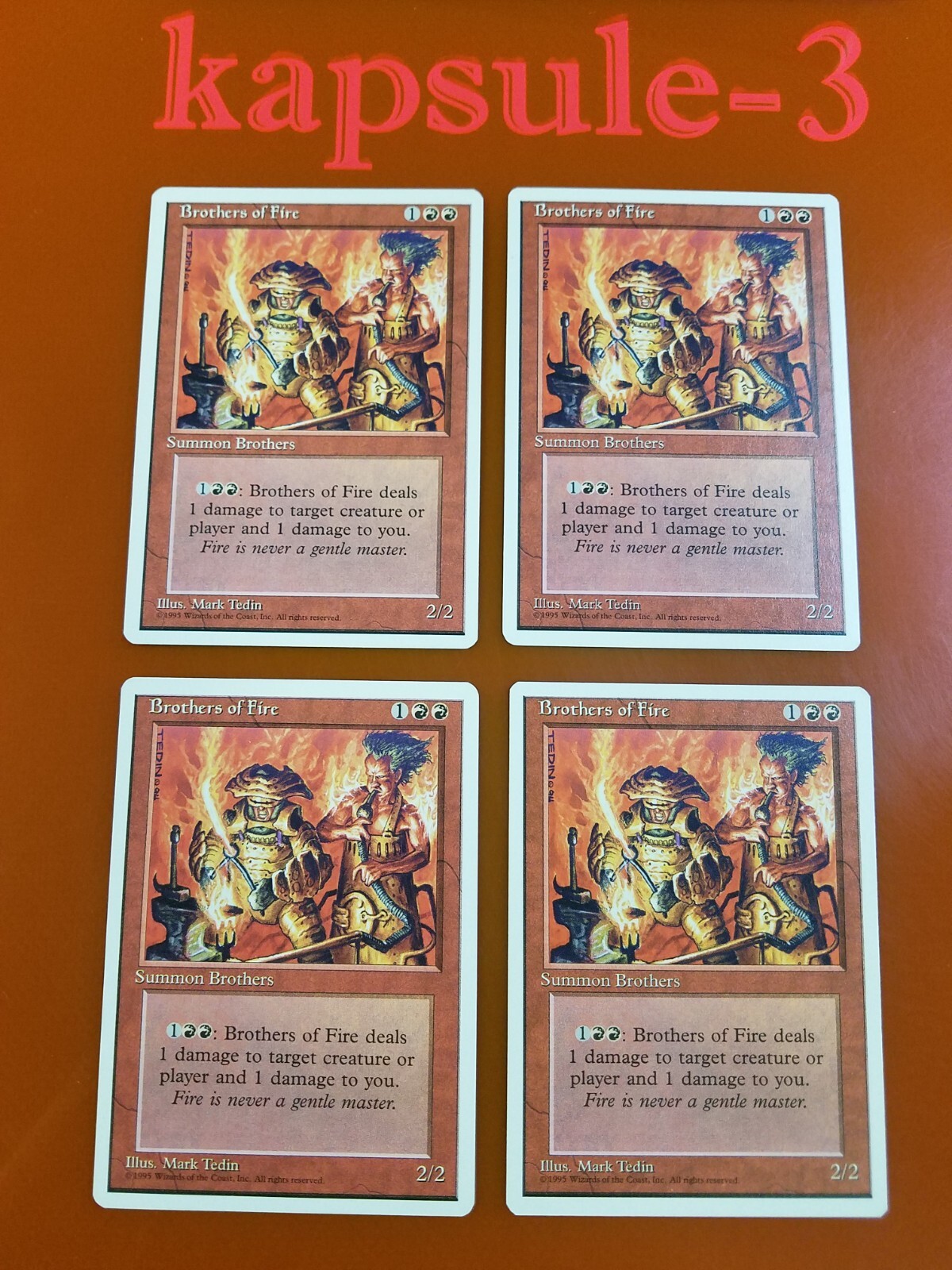 4x Brothers of Fire | 4th Edition | MTG Magic The Gathering Cards | eBay