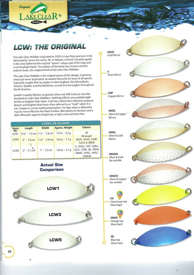 Lake Clear Wabbler #5 Fishing Lure - LCW5 - Silver & Copper Mirror ...