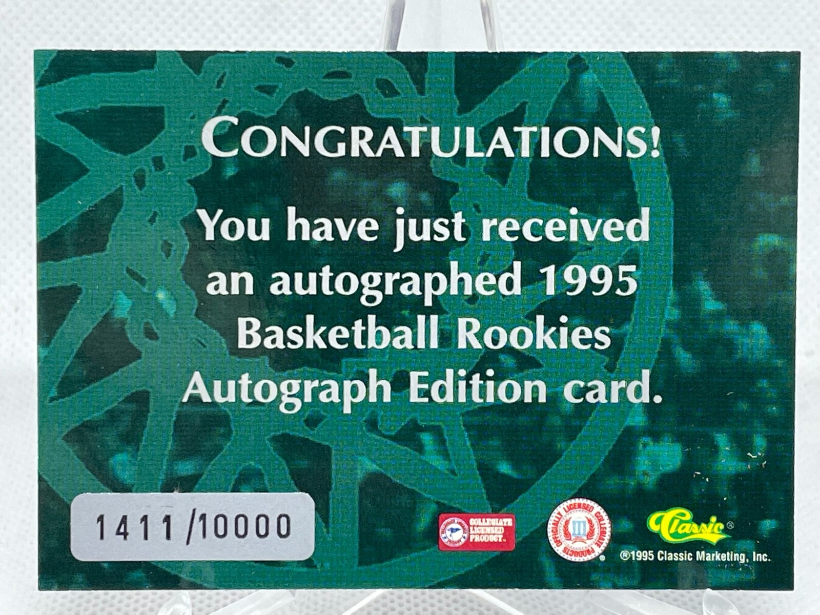 Corey Beck 1995 Classic Rookies Autograph Edition /10000 Auto on Card ...