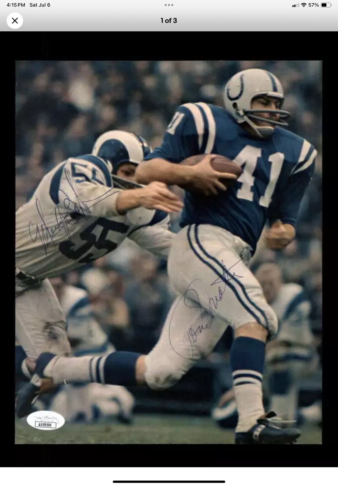 Vintage 1960s MacGregor Football Helmet Custom Baltimore Colts Tom ...