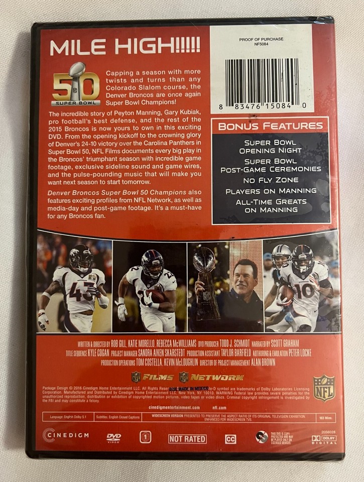 Denver Broncos: Super Bowl 50 Champions [New DVD] 883476150840 | eBay