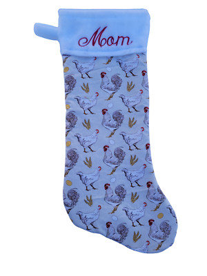 Chicken Monogrammed Christmas Stocking Custom Embroidered | eBay