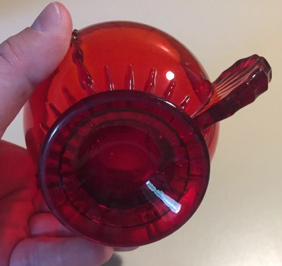 Vintage Mid Century New Martinsville Radiance Ruby Glass Footed Creamer ...
