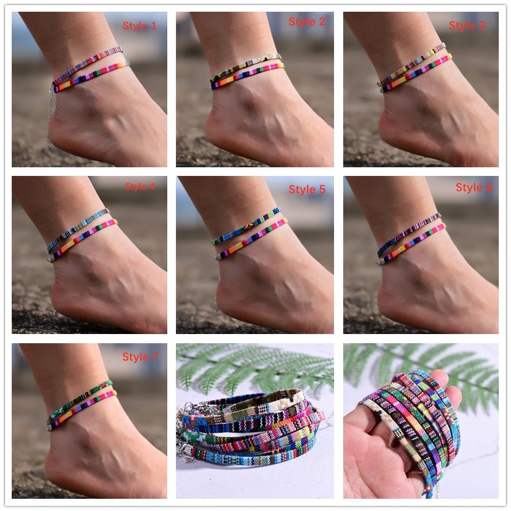 Adjustable Braided Friendship Handmade Bracelet Rope Anklets Foot ...