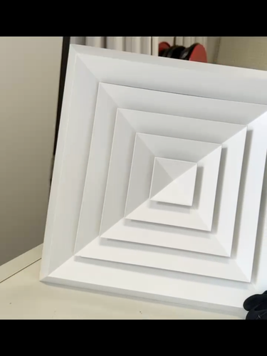 DUCT SQUARE 4 WAY BEVELED EDGE CELILING AIR DIFFUSER (Multiple Sizes)w ...