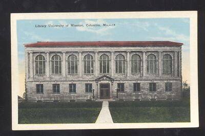 UNIVERSITY OF MISSOURI COLUMBIA MO. LIBRARY BUILDING VINTAGE POSTCARD ...