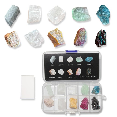 Moh's Hardness Test Kit - Include 10 Rock Mineral Specimens and 1 ...