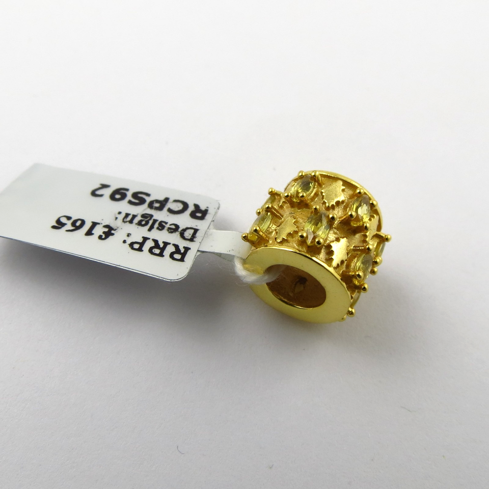 Gemporia Yellow Sapphire Gemstone Sterling Silver Kama Bracelet Charm ...