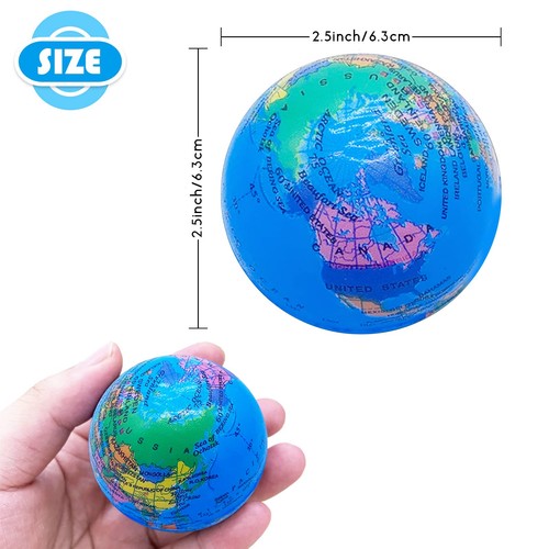 24 PCS Globe Squeeze Balls,2.5 Inch Stress Ball,Pressure Relieving ...