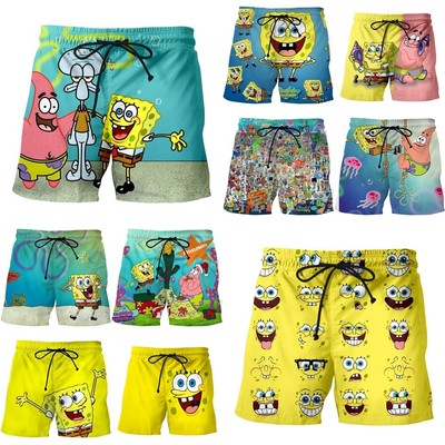 Unisex 3D SpongeBob SquarePants Swim Shorts Swimming Trunks Beach ...
