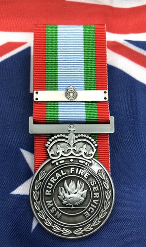 NSW Rural Fire Medal, RFS 10 Year Service + 20 Year Clasp, Replica ...
