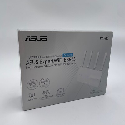 ASUS ExpertWiFi EBR63 AX3000 WiFi 6 Business Router White | eBay