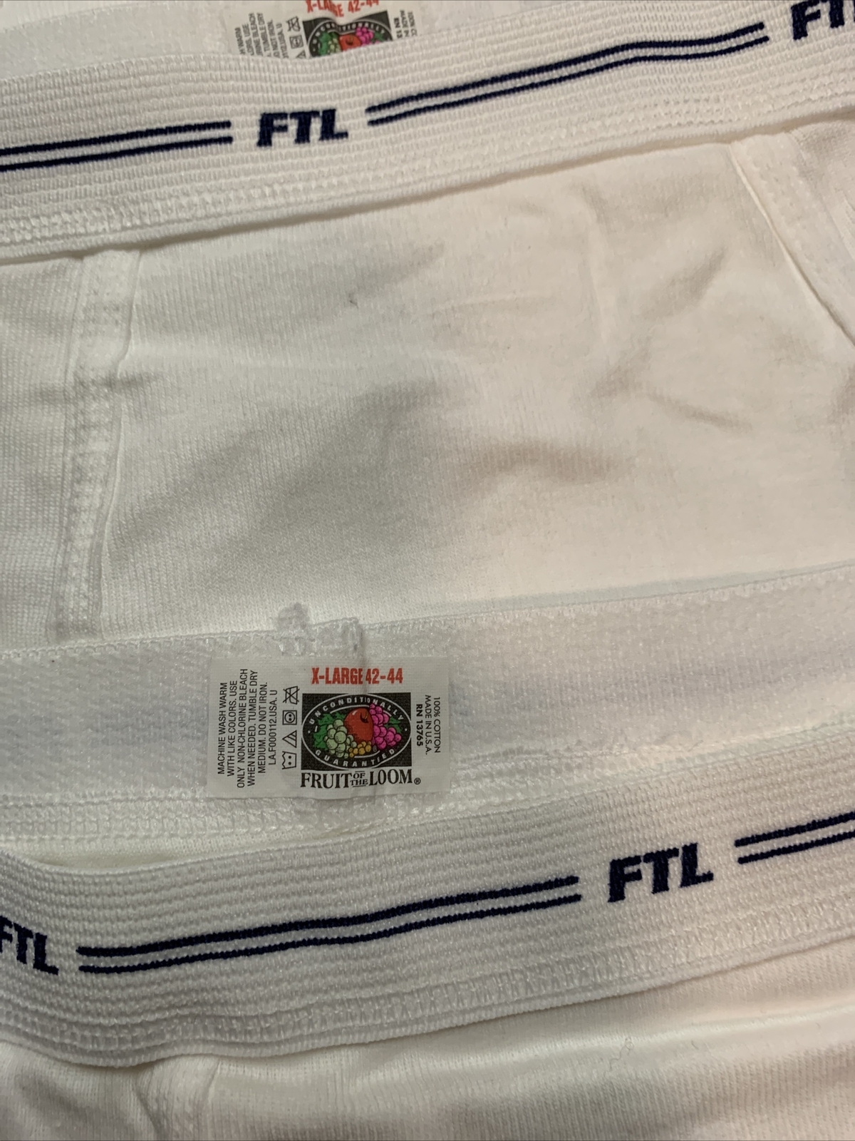 Vintage Fruit of the Loom FTL Briefs Underwear Mens Size XL White 5 ...