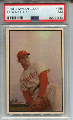 1953 Bowman Color #158 Howard Fox PSA 7 NM Philadelphia Phillies | eBay