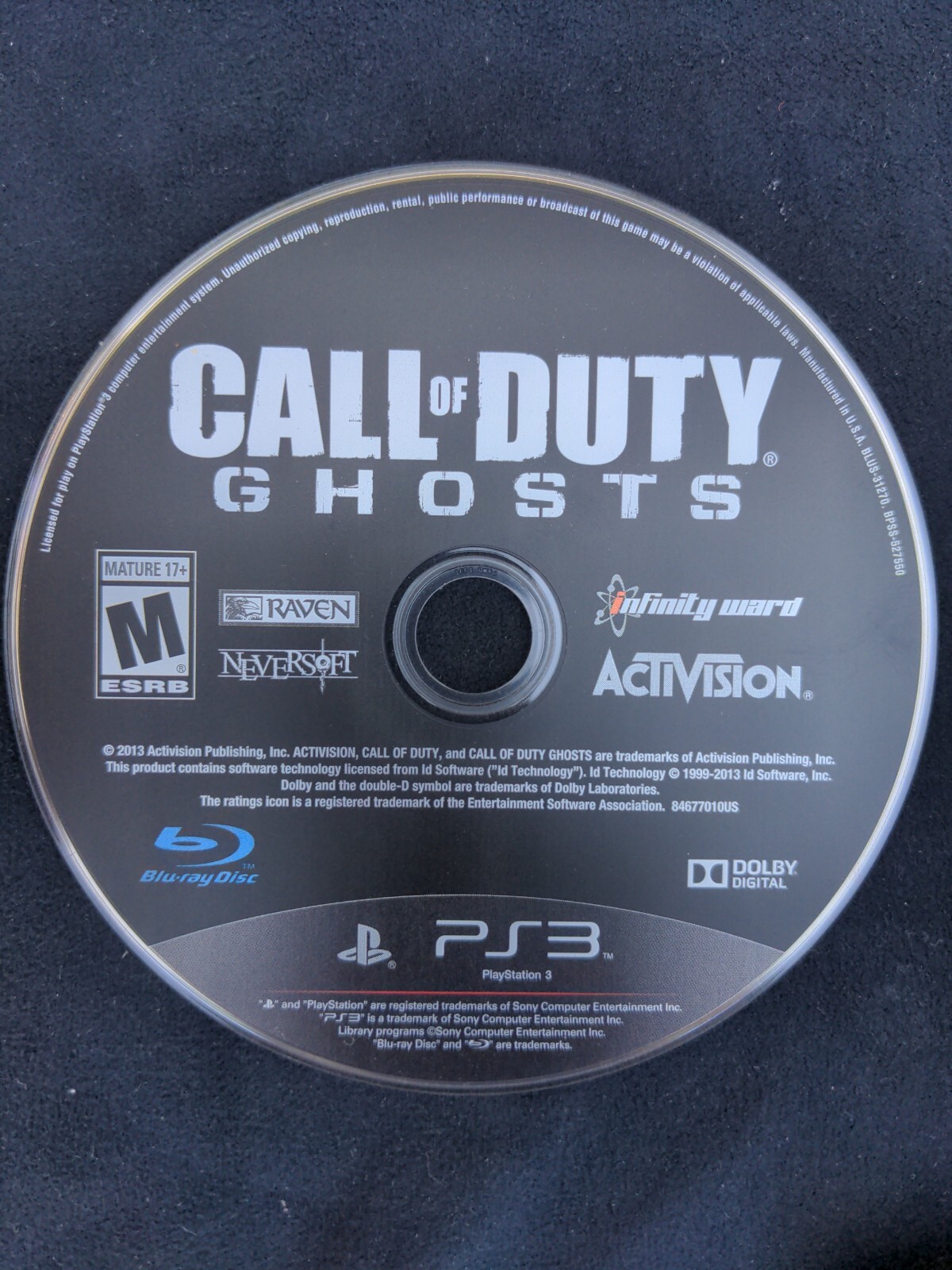 Call of Duty: Ghosts Sony PlayStation 3 PS3 Game Disc Only 47875846777 ...