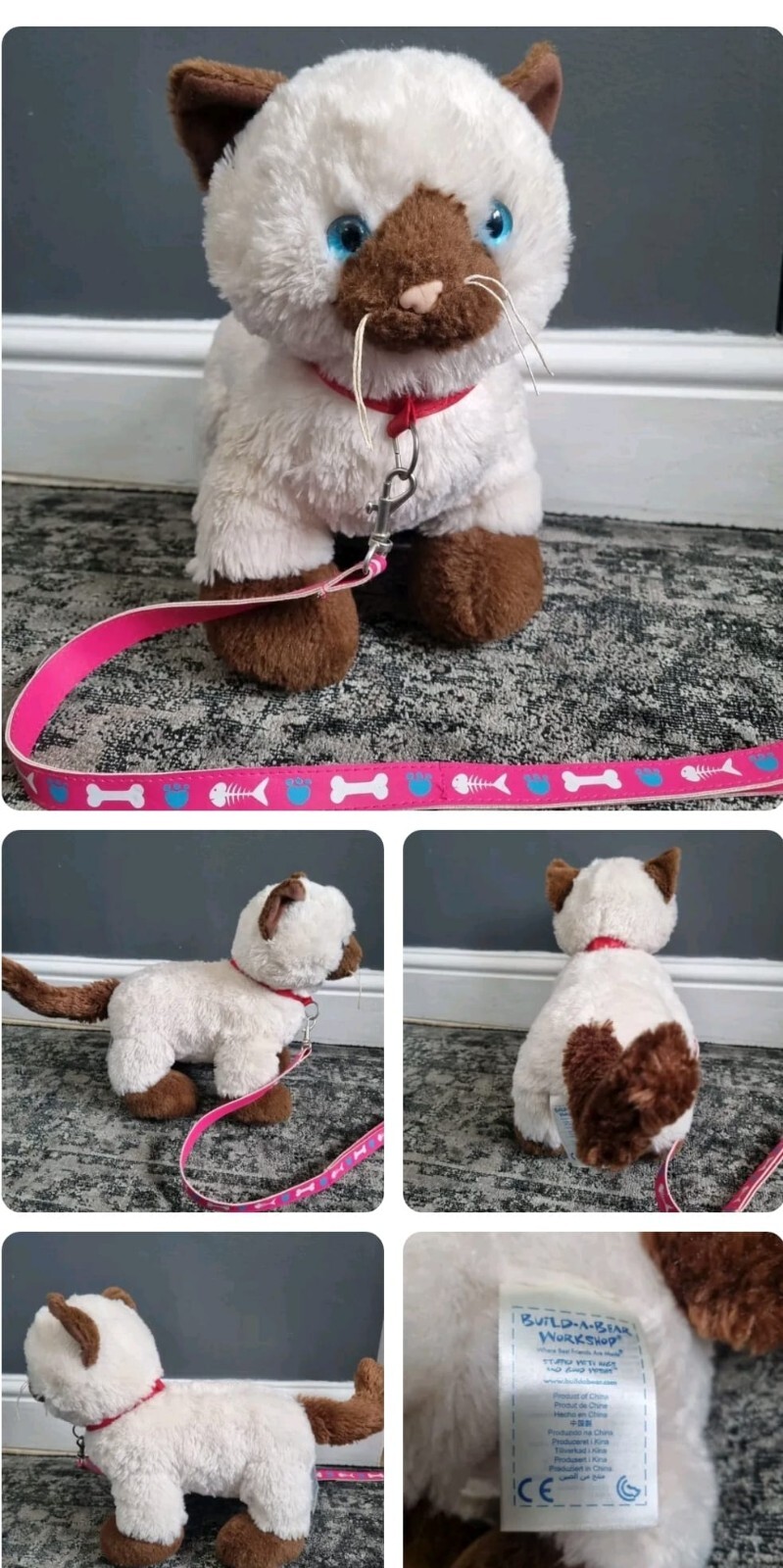 Build A Bear Promise Pets Siamese Cat Plush Toy White And Brown 13 ...