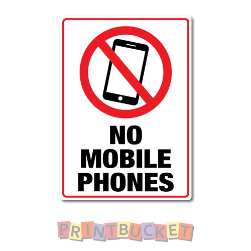 No mobile phones sticker 150mm quality water & fade proof vinyl | eBay