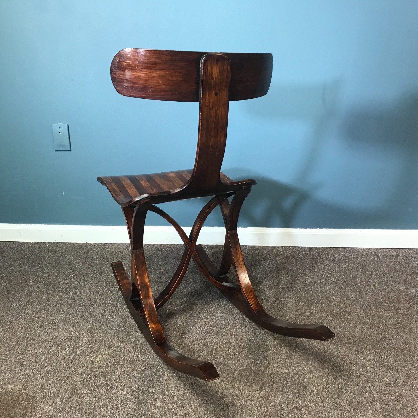 Mid Century Modern Rosewood Bentwood Rocking Chair | eBay