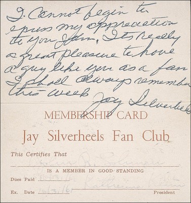 JAY "TONTO" SILVERHEELS - AUTOGRAPH NOTE SIGNED | eBay