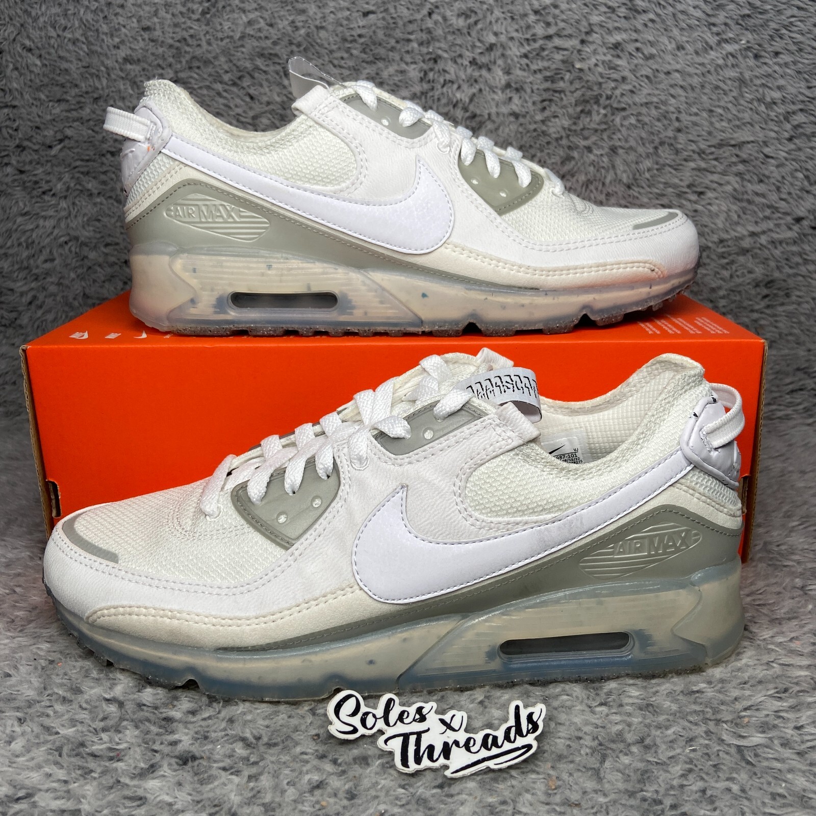 Nike Air Max Terrascape 90 Triple White Grey Size 9.5 Men Sneakers ...