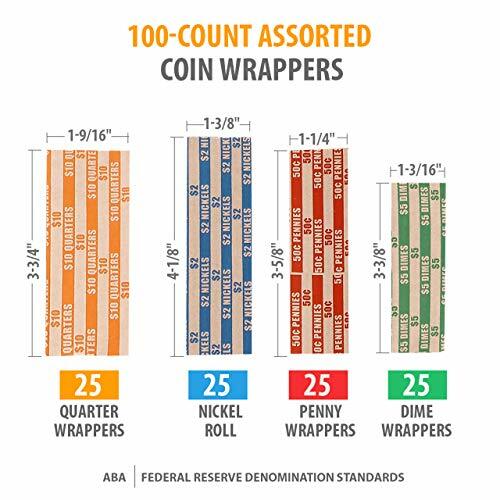 Coin Counters & Coin Sorters Tubes Bundle of 4 Color-Coded Coin Tubes ...