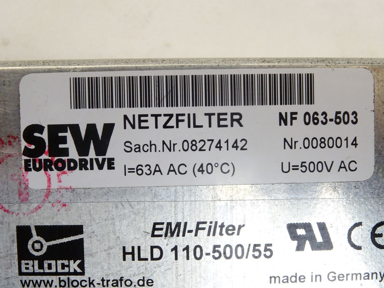 SEW Eurodrive Netzfilter NF063-503 / 08274142 | eBay