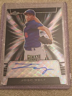 JOSH WOLF 2019 Leaf Metal BLACK WAVE Autograph #1/7 METS GUARDIANS ...