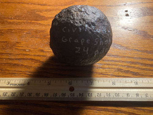 Civil War US Army 2.62" Iron Artillery Grape Shot Ball For 24 Pound Gun ...