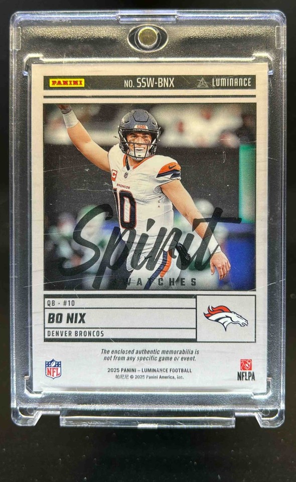 2025 Panini Luminance Bo Nix Spirit Swatches Jersey #SSW-BNX Broncos | eBay