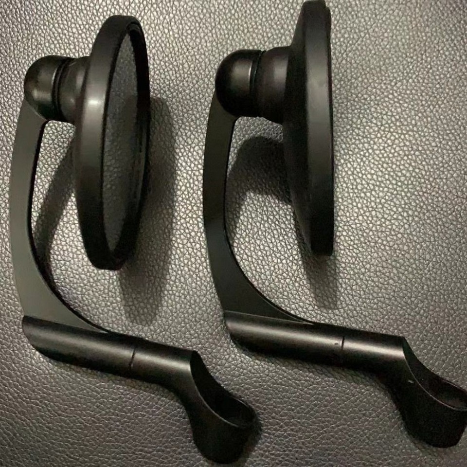 Round Side Mirrors Bend Rod Handle Bar End Mirrors Vintage Reflector ...