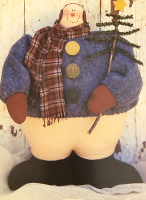 PATTERN Primitive SNOWMAN DOLL 13" & TREE - Threads That Bind Folk Art ...