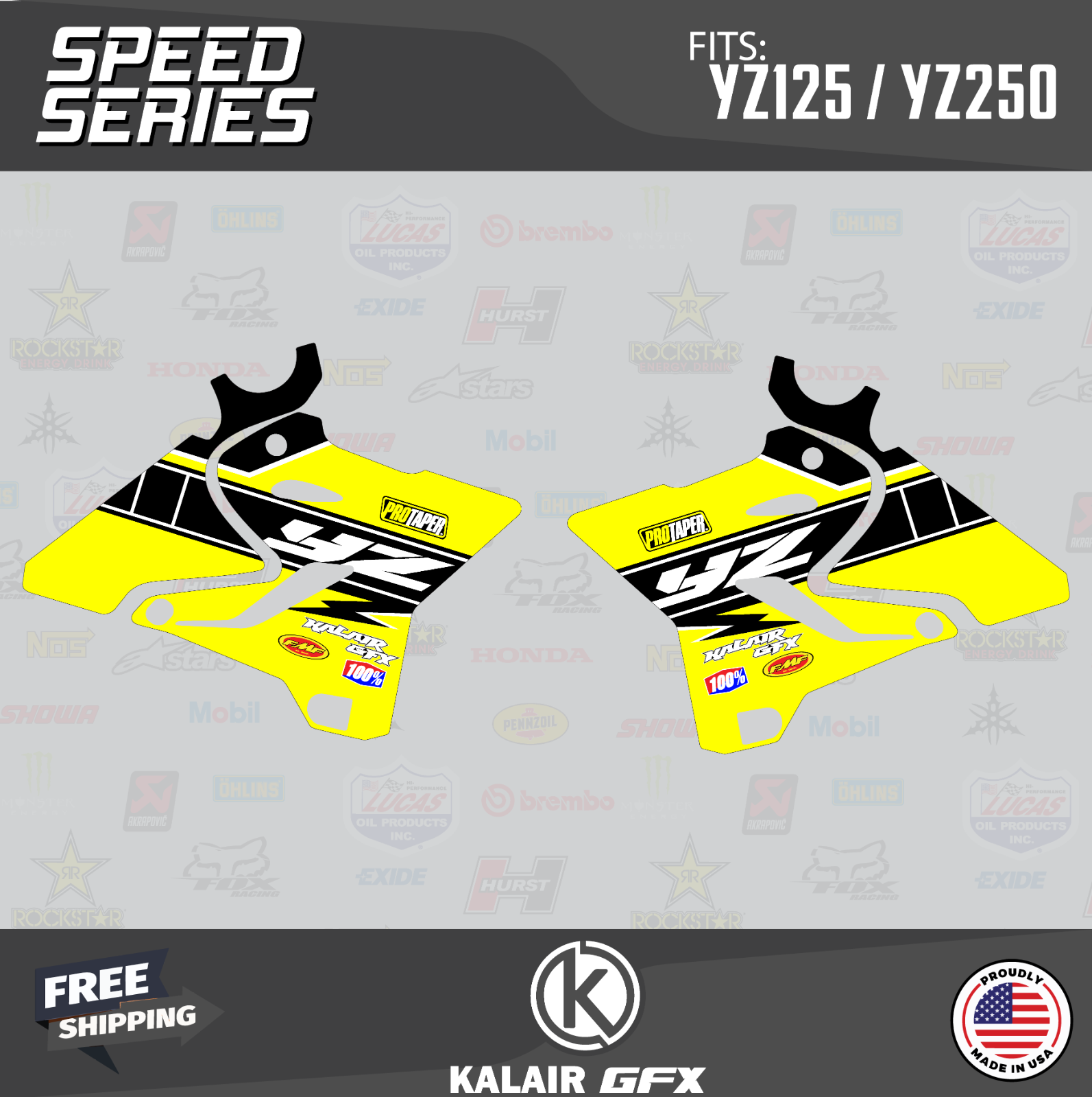 Graphics Kit for Yamaha YZ 125 250 (2015-2021) YZ125 YZ250 Speed ...