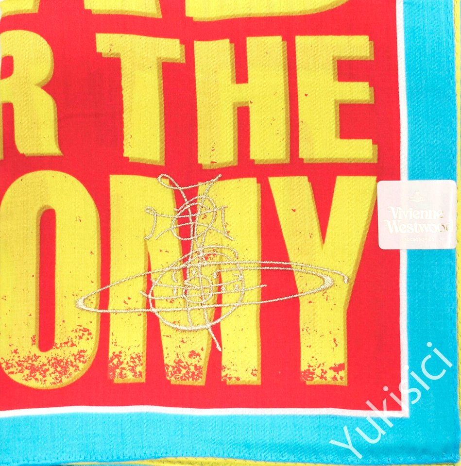Vivienne Westwood Japan Scarf What is Good/Bad for the Planet Gold Orb ...