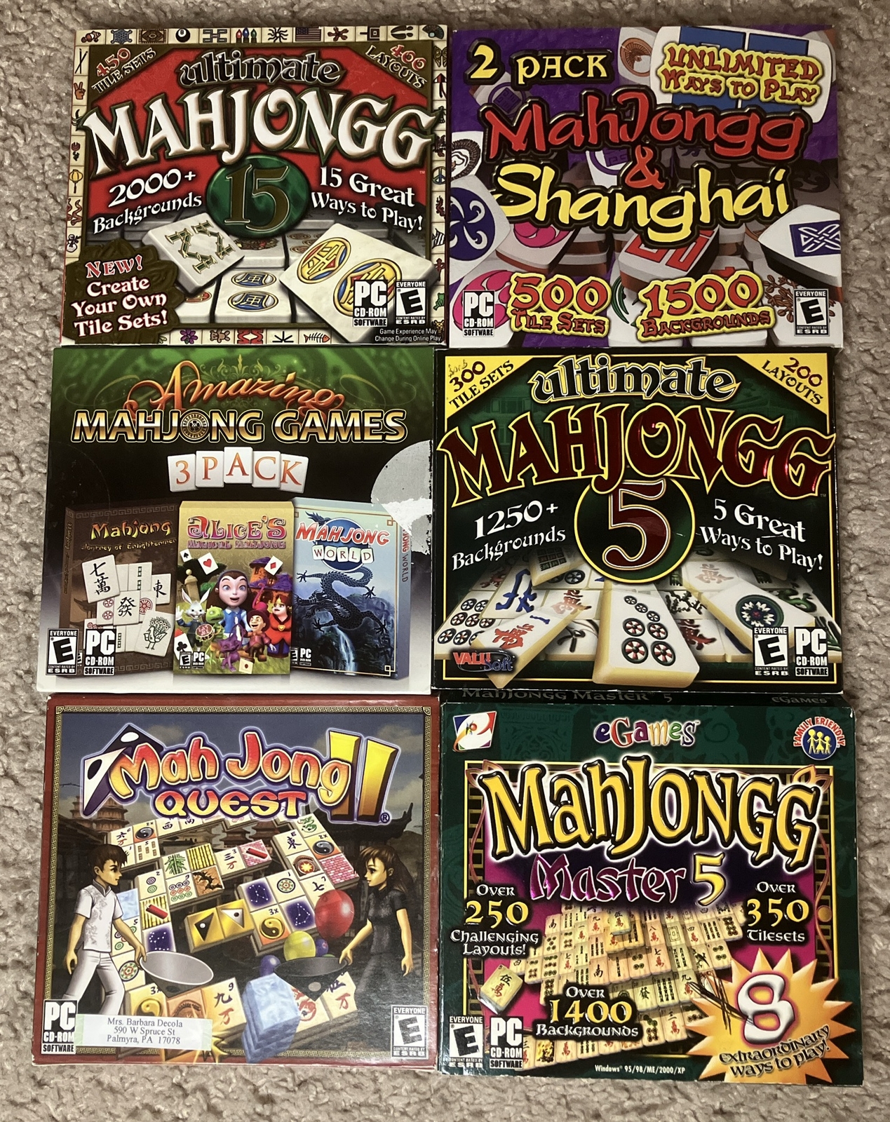 Lot of 6 Mahjong PC Games - Ultimate, Quest, Amazing, Master, Shanghai ...