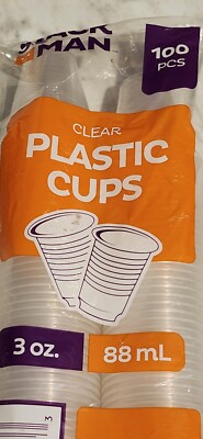 Stack Man 100 Pack 3 Oz Mouthwash Cups Small Disposable Clear Plastic ...