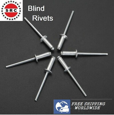 Aluminum 4.0 mm 5/32 Blind Pop Rivet Diameter Extra Strength Dome Head ...