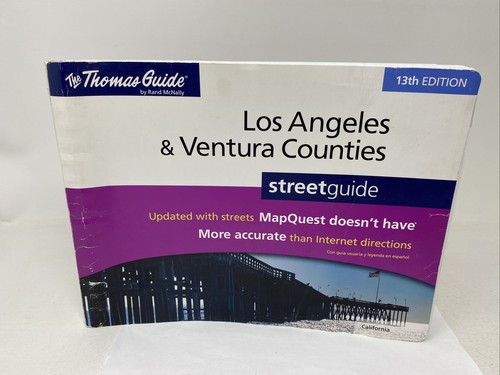 THE THOMAS GUIDE LOS ANGELES & VENTURA COUNTIES Rand Mcnally 13th Ed NO ...