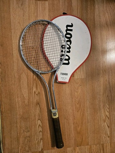 Vintage Wilson T2000 Retro Tennis Racket Racquet Steel Frame T-2000 w ...