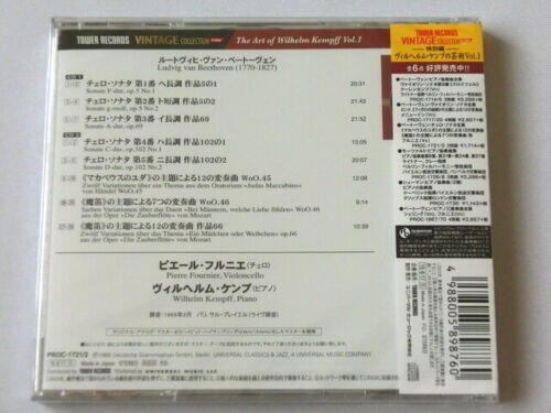 Pierre Fournier Wilhelm Kempff Beethoven Cello Sonatas 2 CD TOWER ...