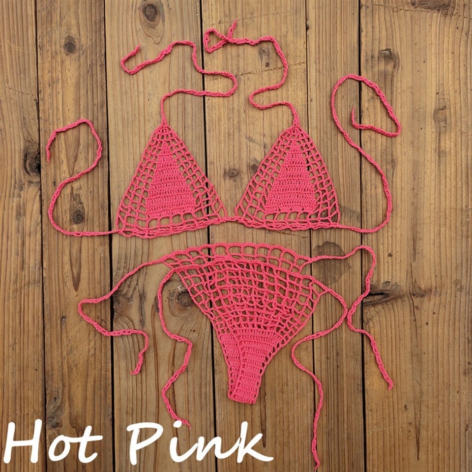Sexy Crochet Gstrings for Women Tie Side Bikini Swimwear Bathing Suits ...