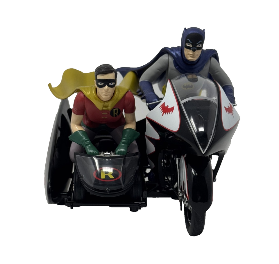 1966 Batcycle Elite Edition w/ Sidecar + Batman & Robin 1/12 Hot Wheels ...