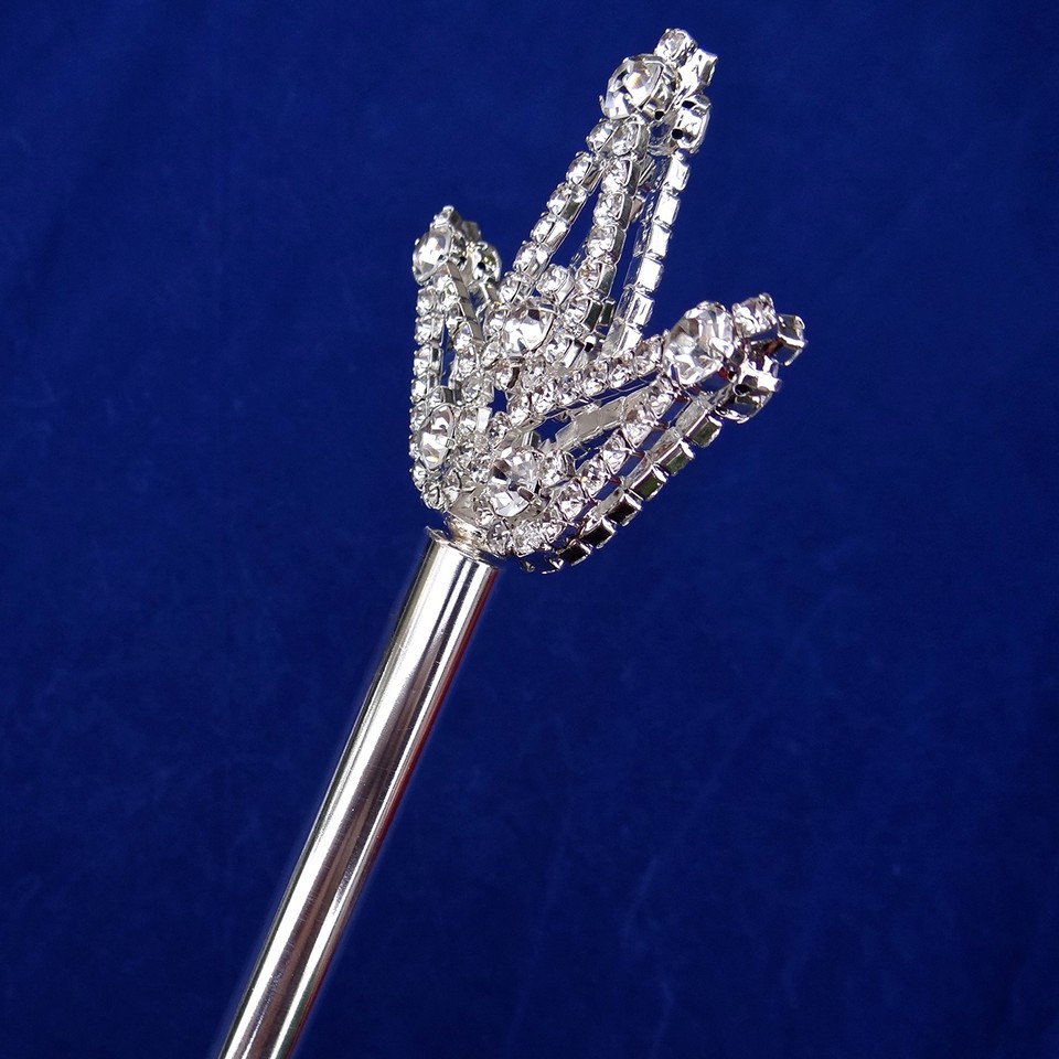 Sweet 15 Quinceanera Crystal Flower Scepter Wand Wedding Bridal Prom ...
