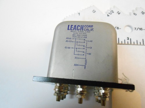 227-C-984 LEACH RELAY 115VAC-5AMP-3PDT-5000 OHMS NEW OLD STOCK | eBay